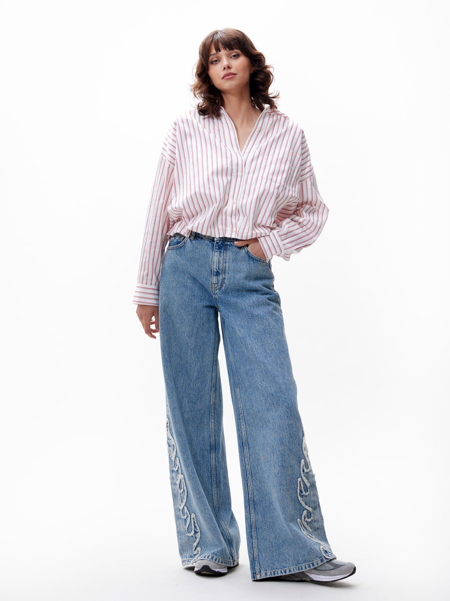 Wide leg flame jeans | Country Blue – Catwalk Junkie