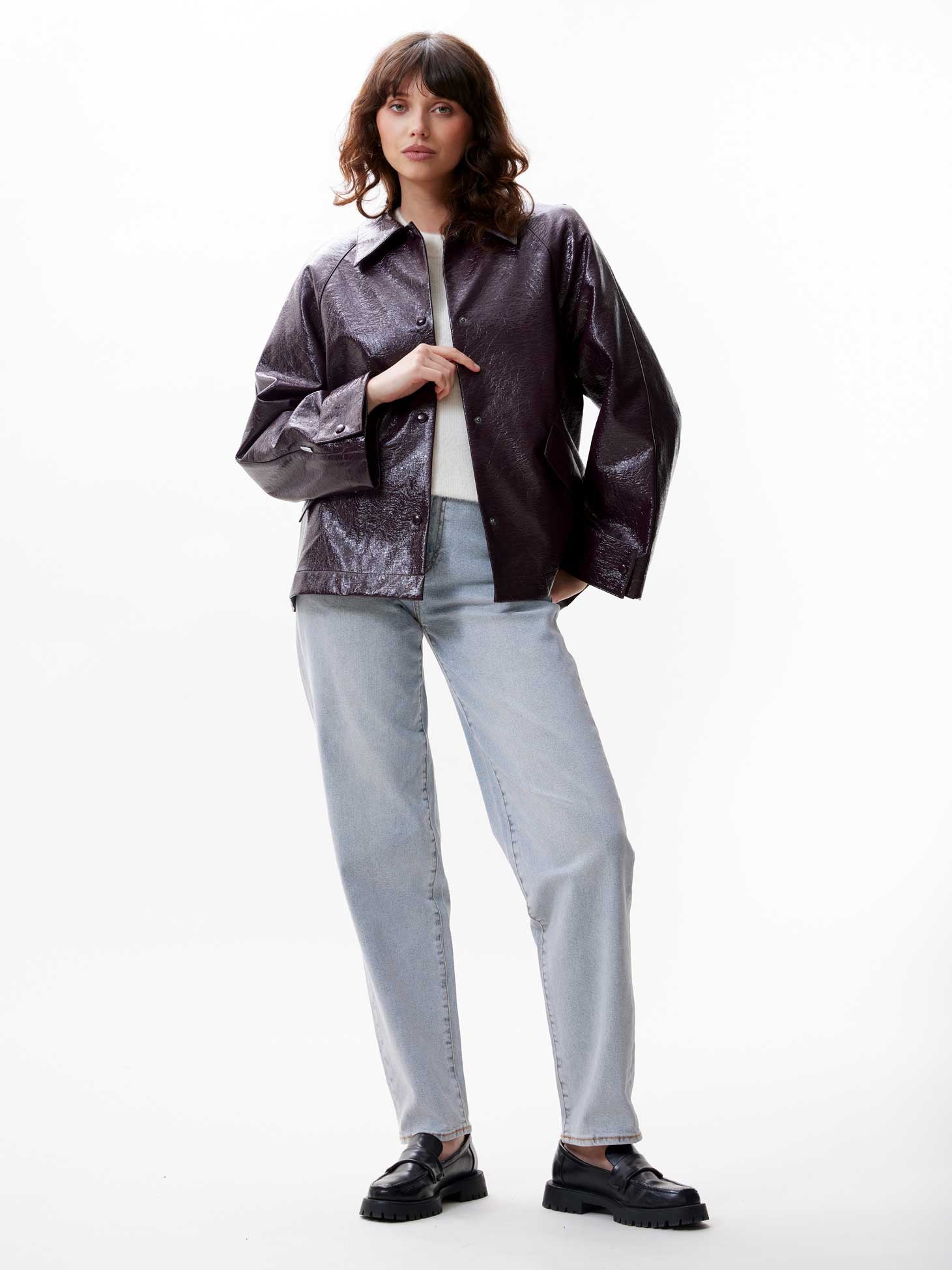 Coat with lacquer finish | Fudge – Catwalk Junkie